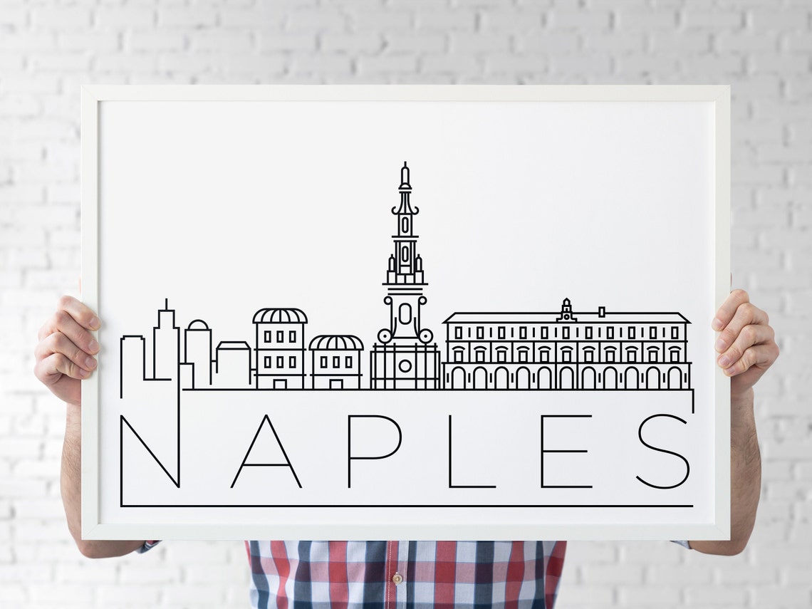 Naples Skyline Print Naples Printable Naples Landmark | Etsy