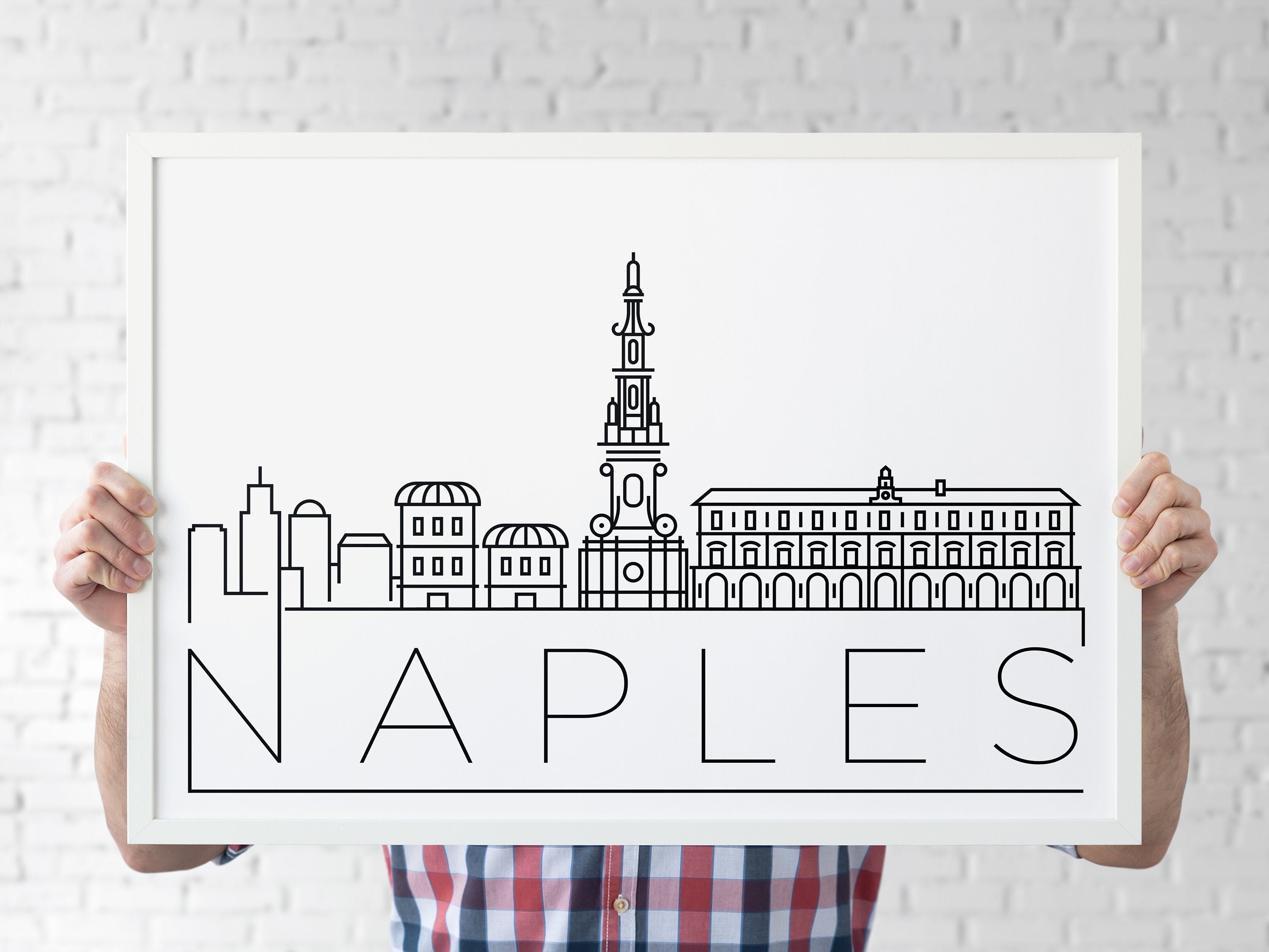 Naples Skyline Print Naples Printable Naples Landmark - Etsy