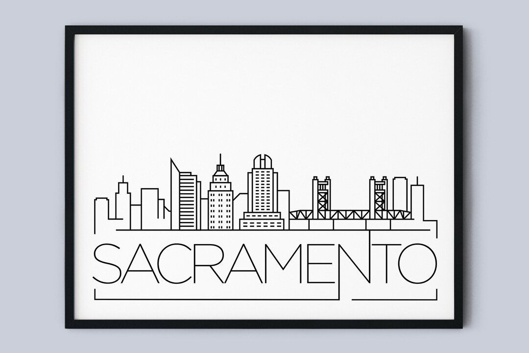 Sacramento Skyline Print, California Printable, Sacramento Poster ...