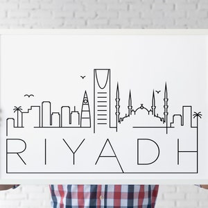 Riyadh Skyline Art Print: Saudi Arabia Landmark Poster (instant ...