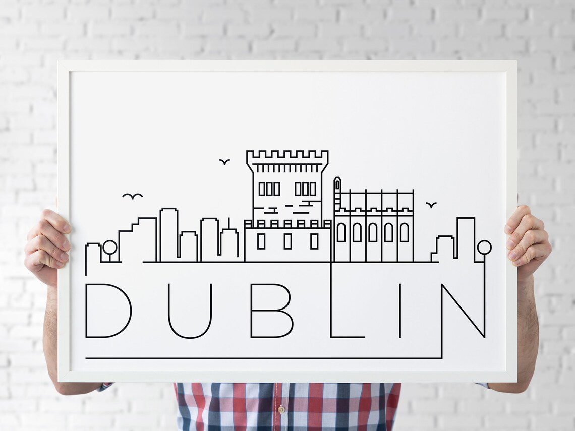 Dublin Skyline Print, Ireland Printable, Dublin Poster, Dublin City ...