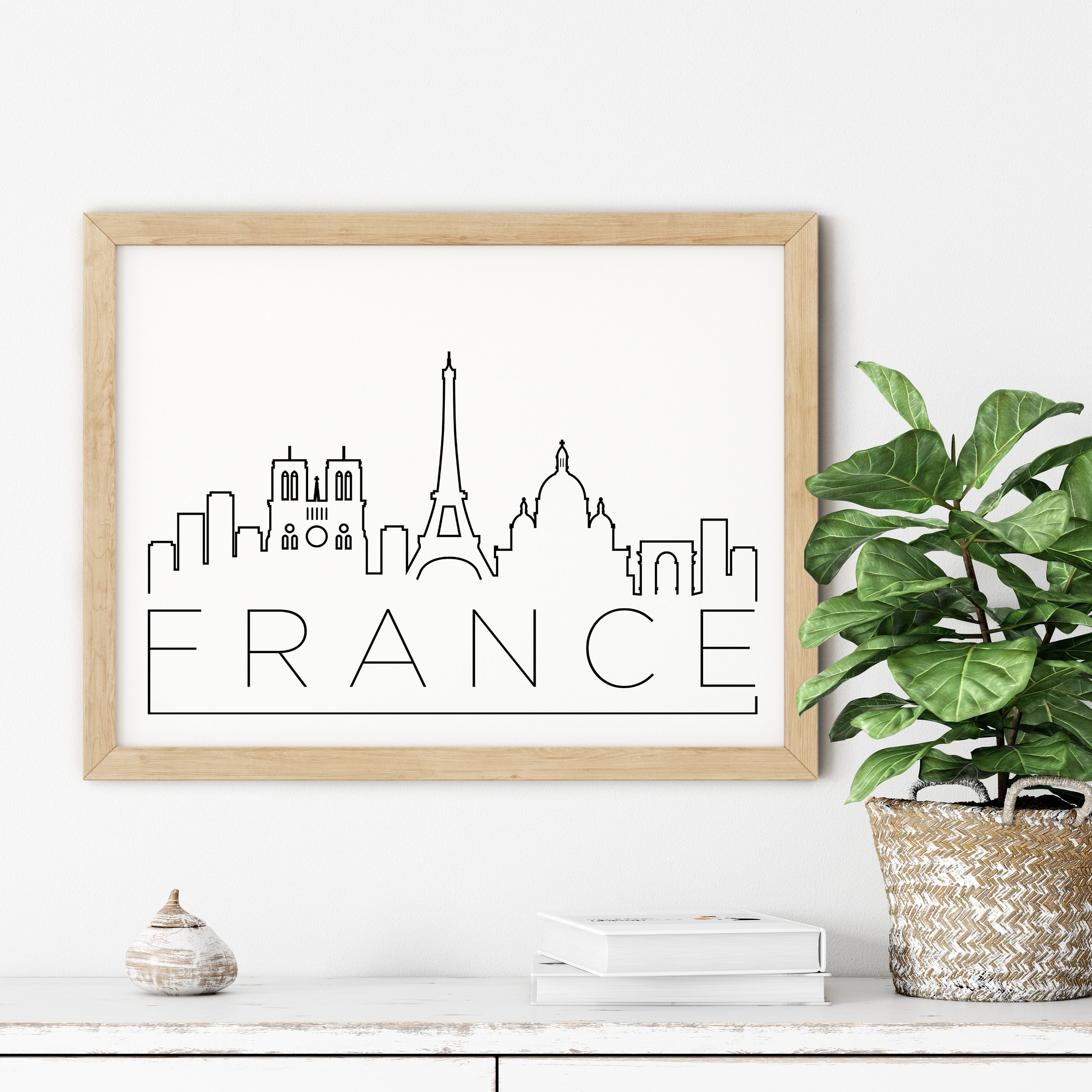 France Skyline Print, France Printable, France Poster, Paris City Print ...