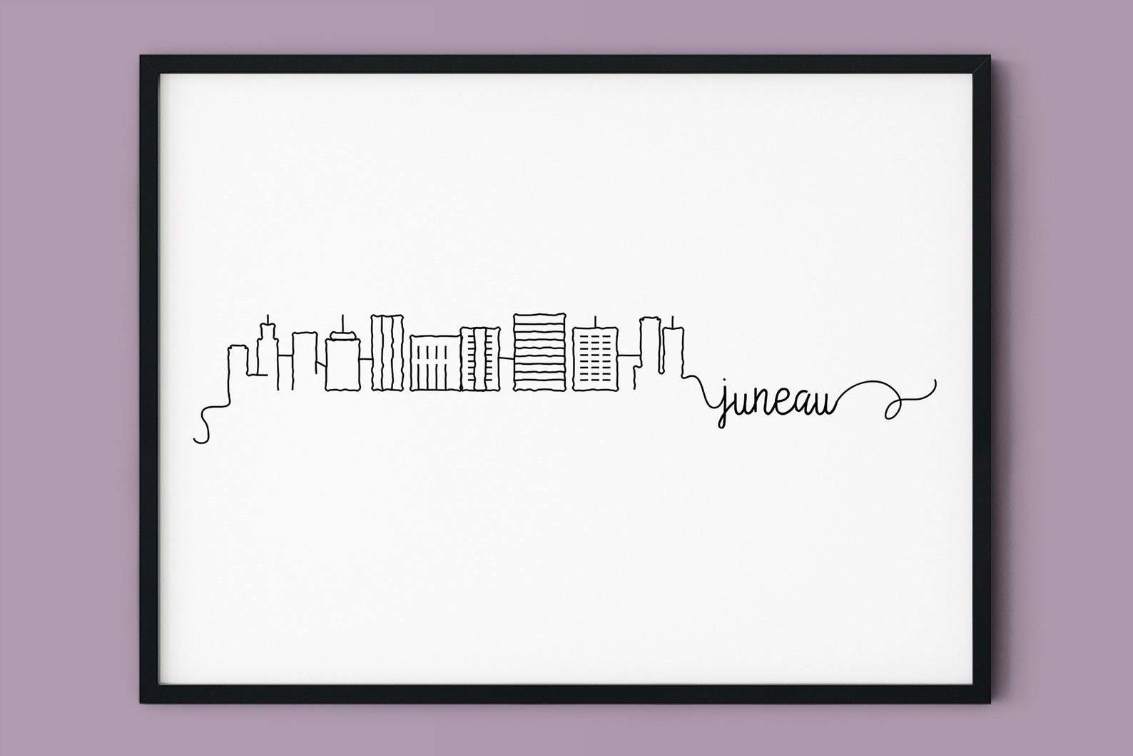 Juneau Skyline Print Alaska Printable Decor Juneau Pen Line - Etsy