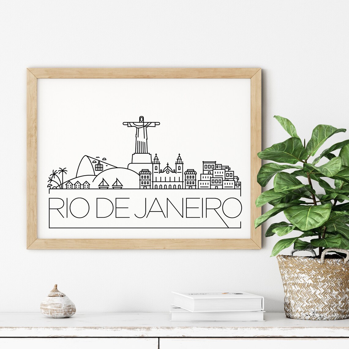 Rio De Janeiro Skyline Print, Brazil Printable, Rio De Janeiro Poster ...