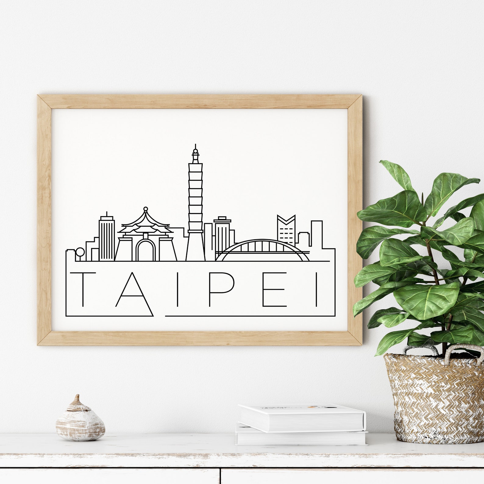 Taipei Skyline Print, Taiwan Printable, Taipei Landmark Poster, Taipei ...