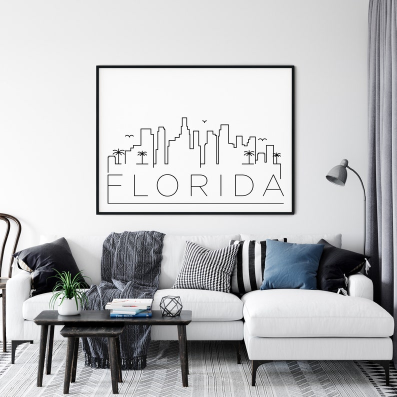 Florida Skyline Print Florida Printable Florida Poster | Etsy