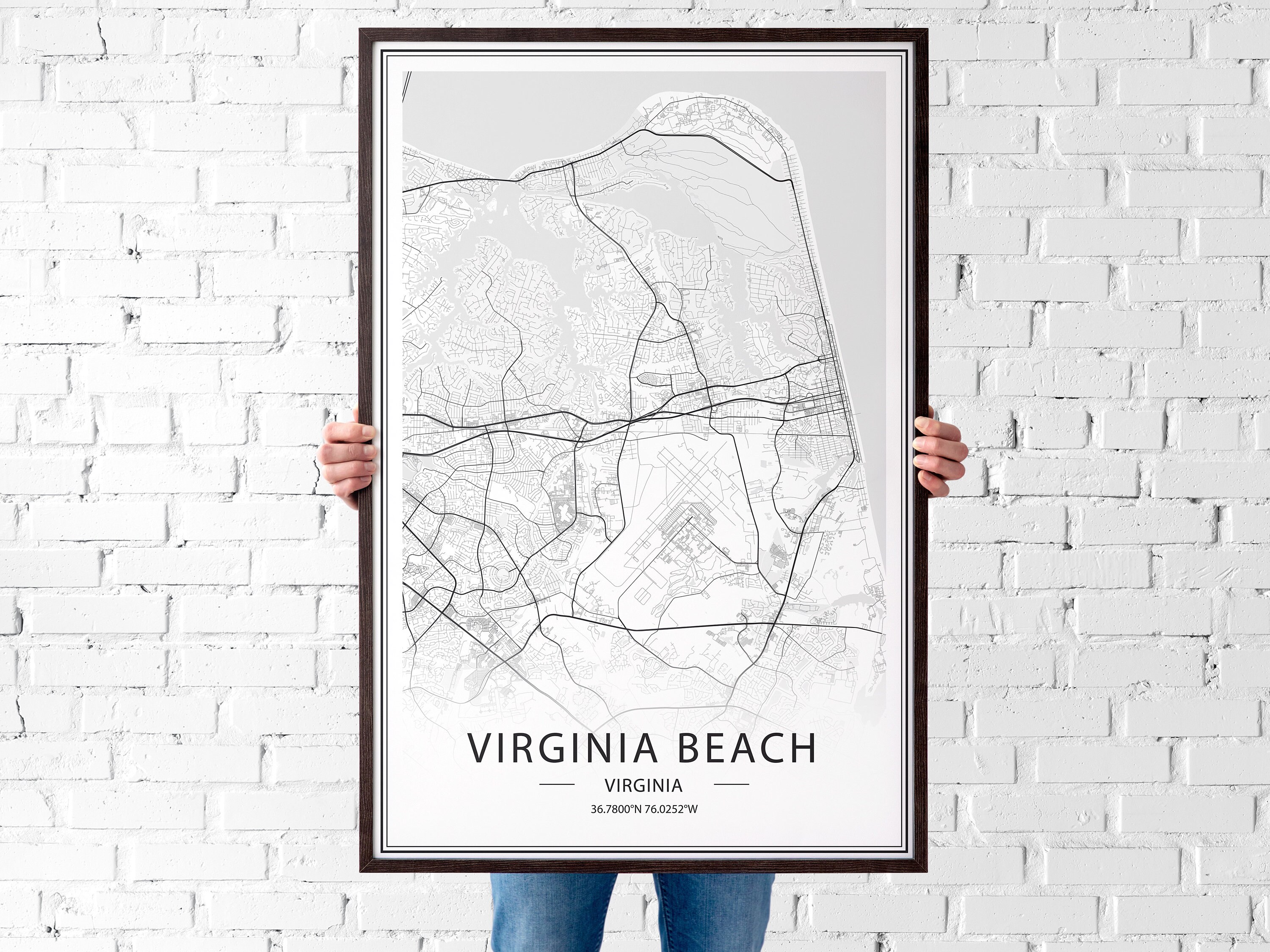 Wall Art Virginia Beach Map at Nathan Graham blog