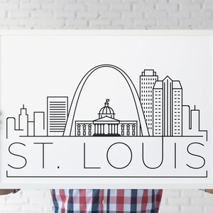 Saint Louis Skyline Print, Missouri Printable, St. Louis Poster, Saint ...
