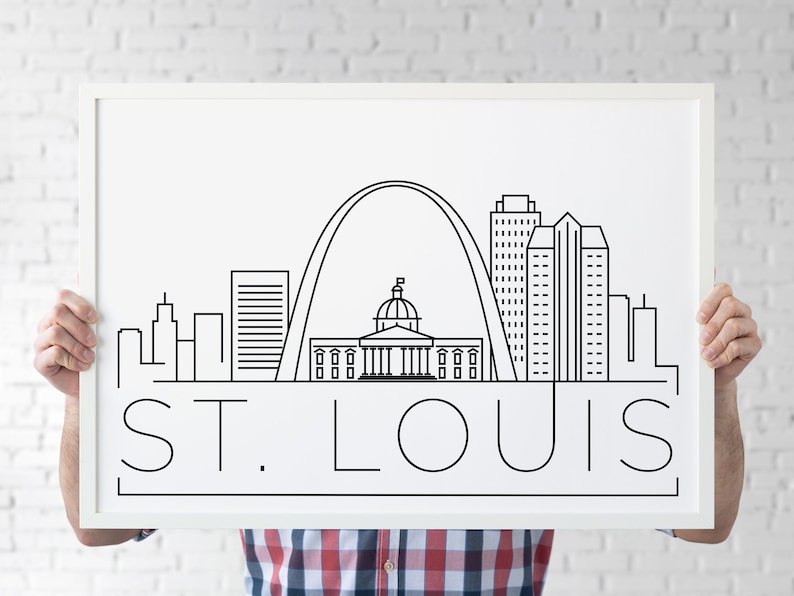 Saint Louis Skyline Print, Missouri Printable, St. Louis Poster, Saint ...