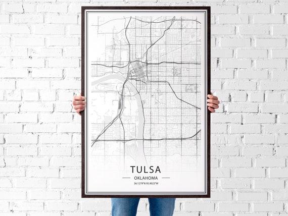 Printable Map Of Tulsa Oklahoma Tulsa Map Print Tulsa Street Map