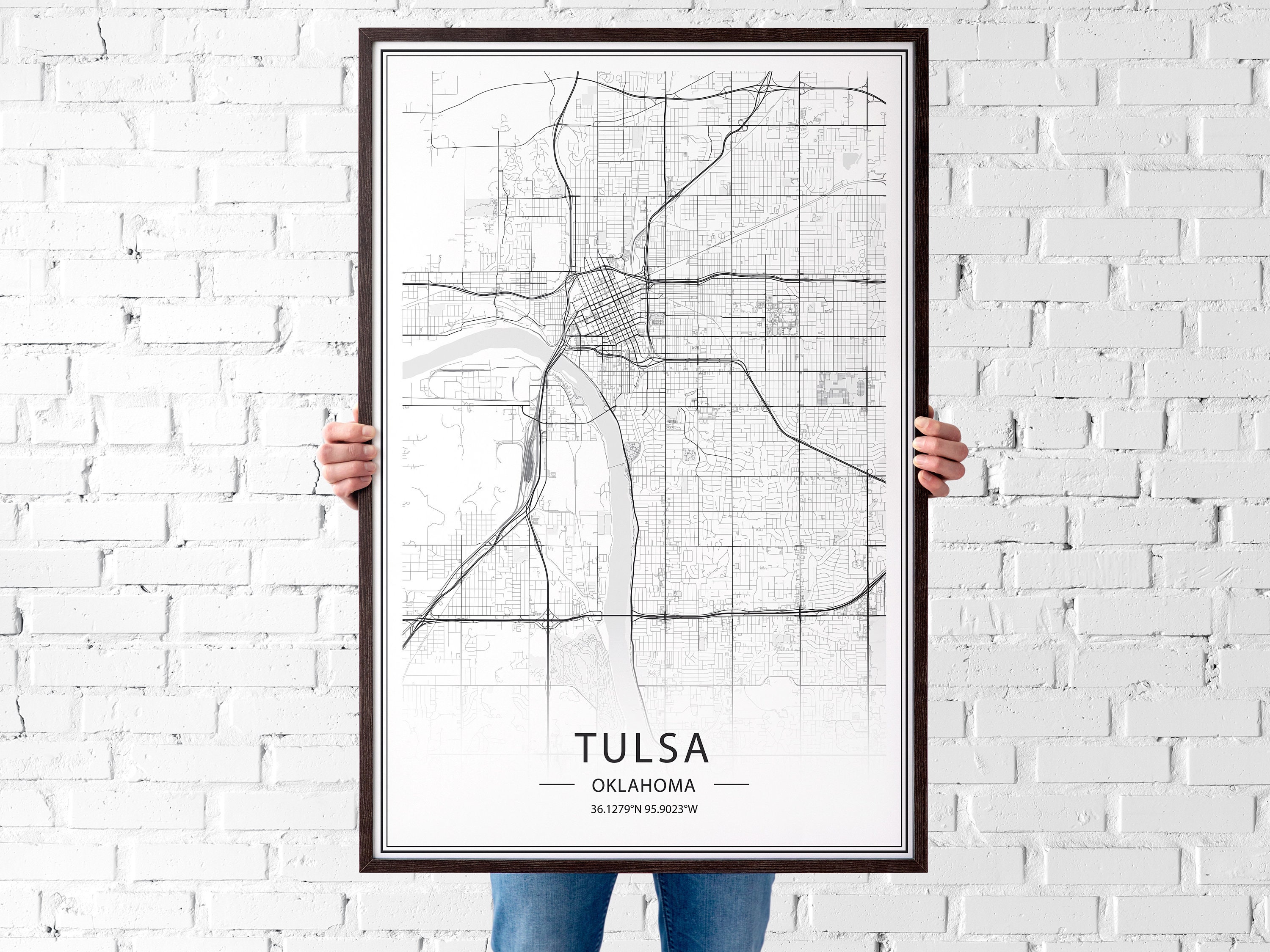 Tulsa Map Print Oklahoma Map Poster Tulsa Street Map - Etsy