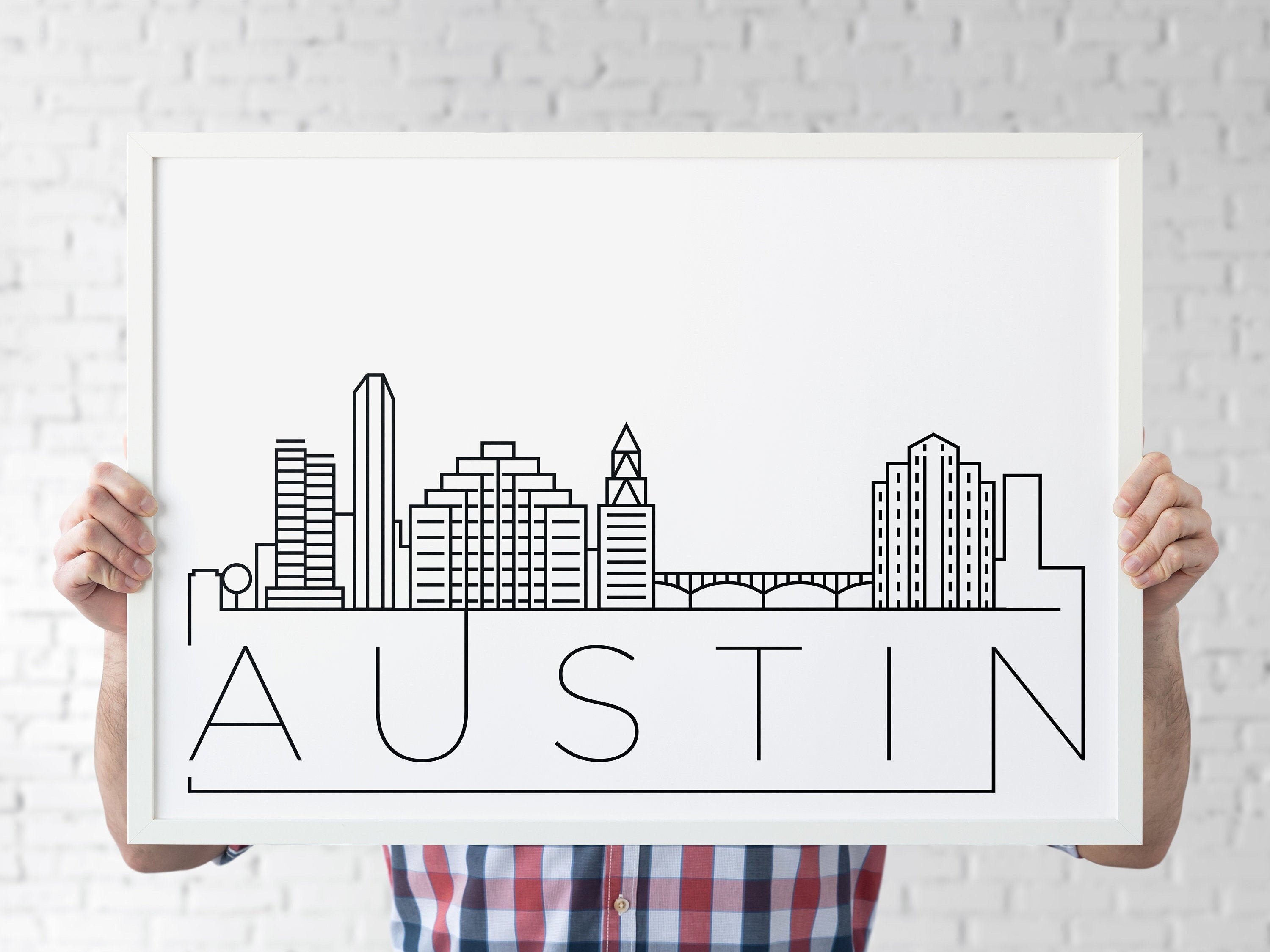 Austin Skyline Print, Texas Printable, Austin Poster, Austin City Print ...