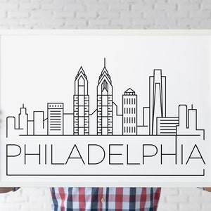 Philadelphia Skyline Print, Philadelphia Printable, Pennsylvania ...