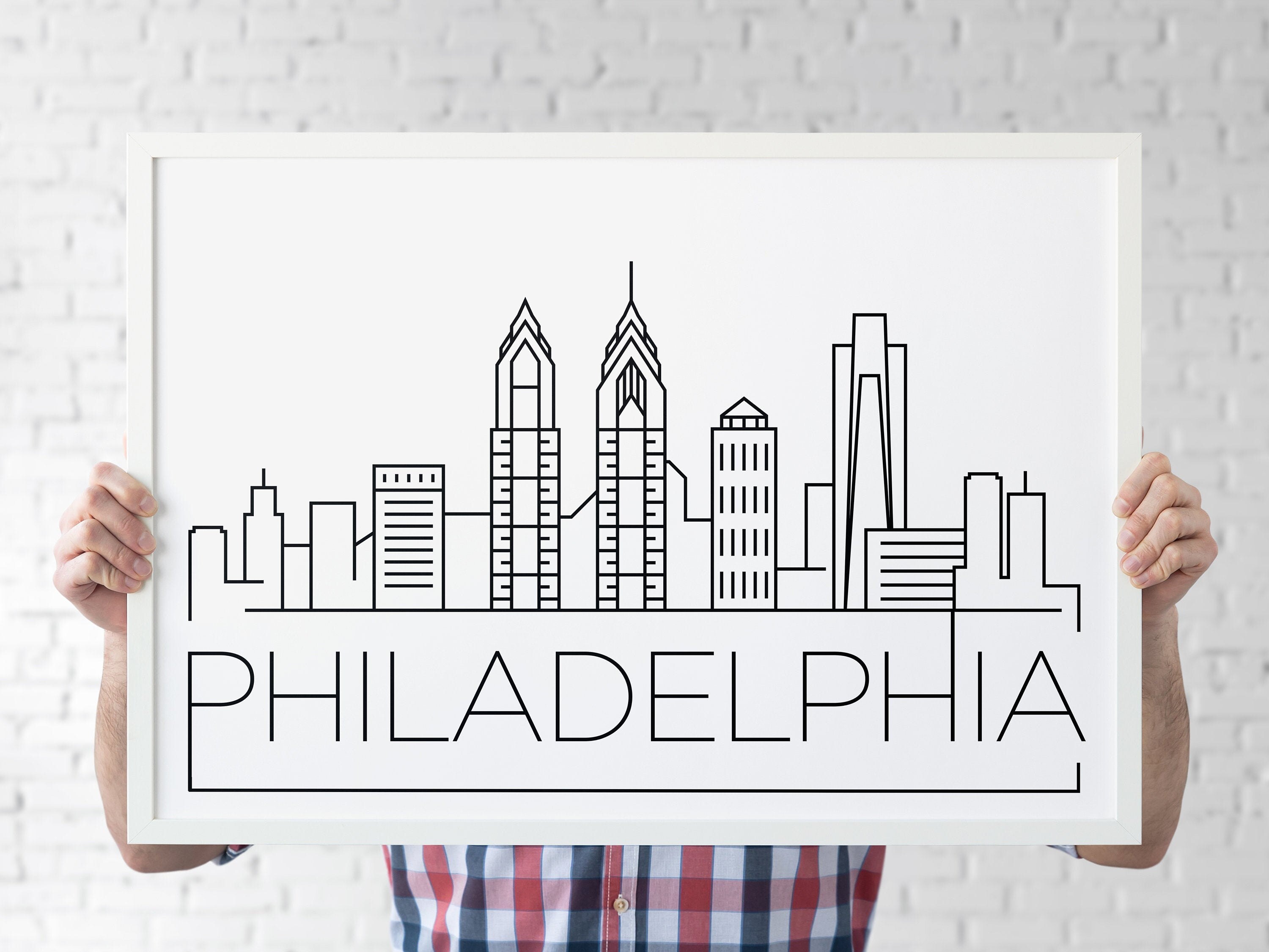 Philadelphia Skyline Print, Philadelphia Printable, Pennsylvania ...