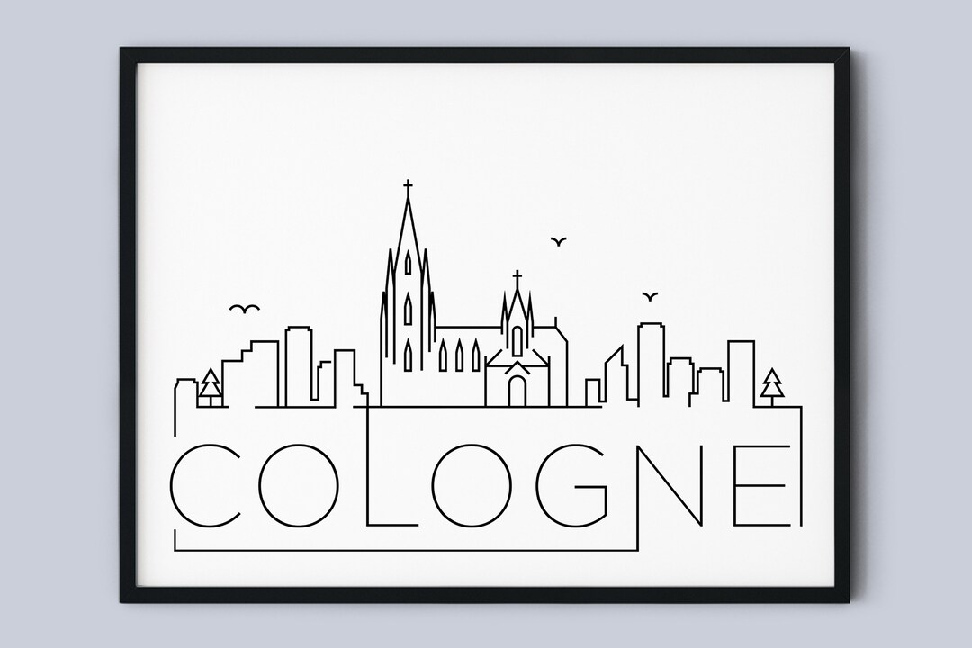 Cologne Skyline Print, Germany Printable, Cologne Poster, Cologne City ...