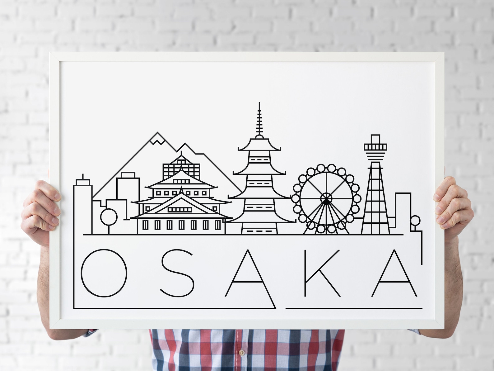 Osaka Skyline Print, Osaka Printable, Osaka Landmark Poster, Osaka City ...
