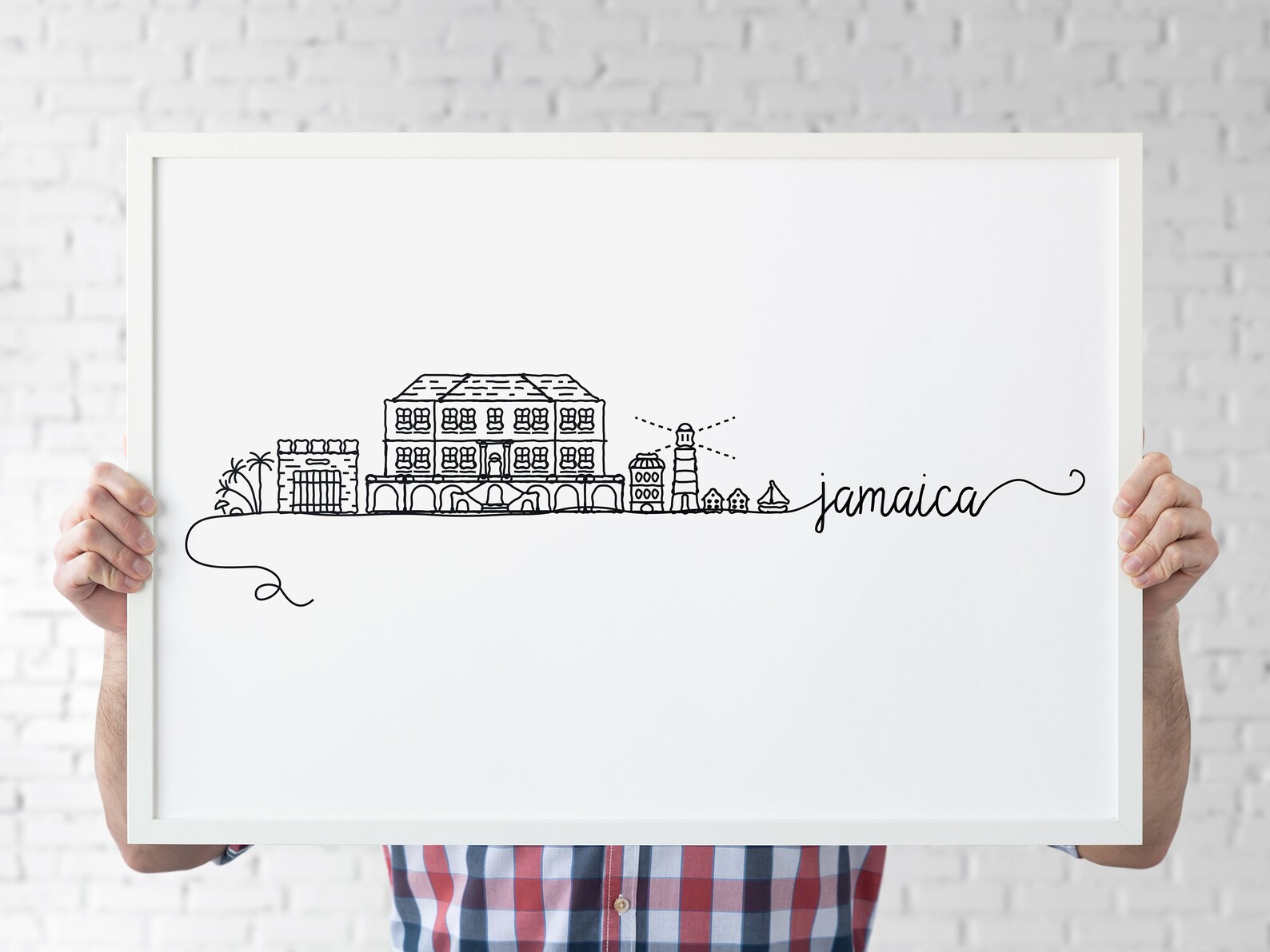 Jamaica Skyline Print Kingston Printable Decor Jamaica Pen | Etsy