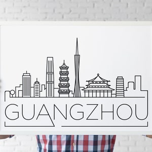 Guangzhou Skyline Print, China Printable, Guangzhou Poster, Guangzhou ...