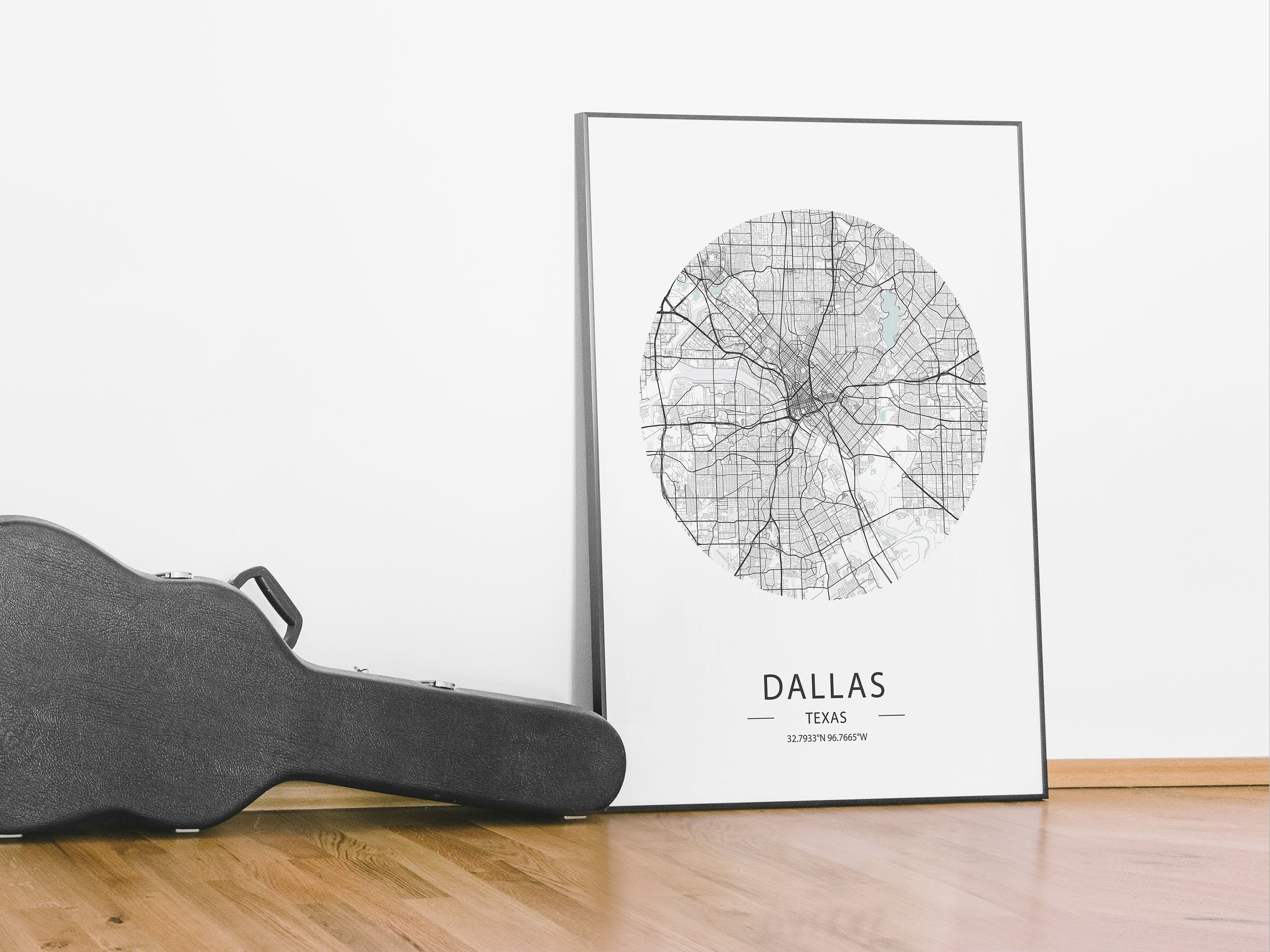 Dallas Map Print, Dallas Map Poster, Dallas Street Map, Map of Dallas ...