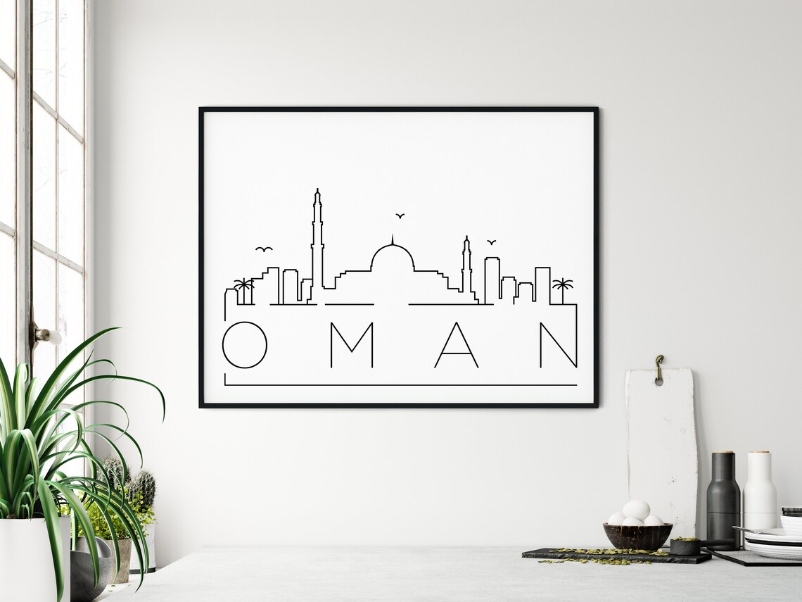 Oman Skyline Print, Oman Printable, Oman Landmark Poster, Muscat City ...