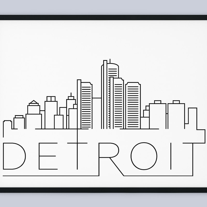 Detroit Skyline Svg - Etsy