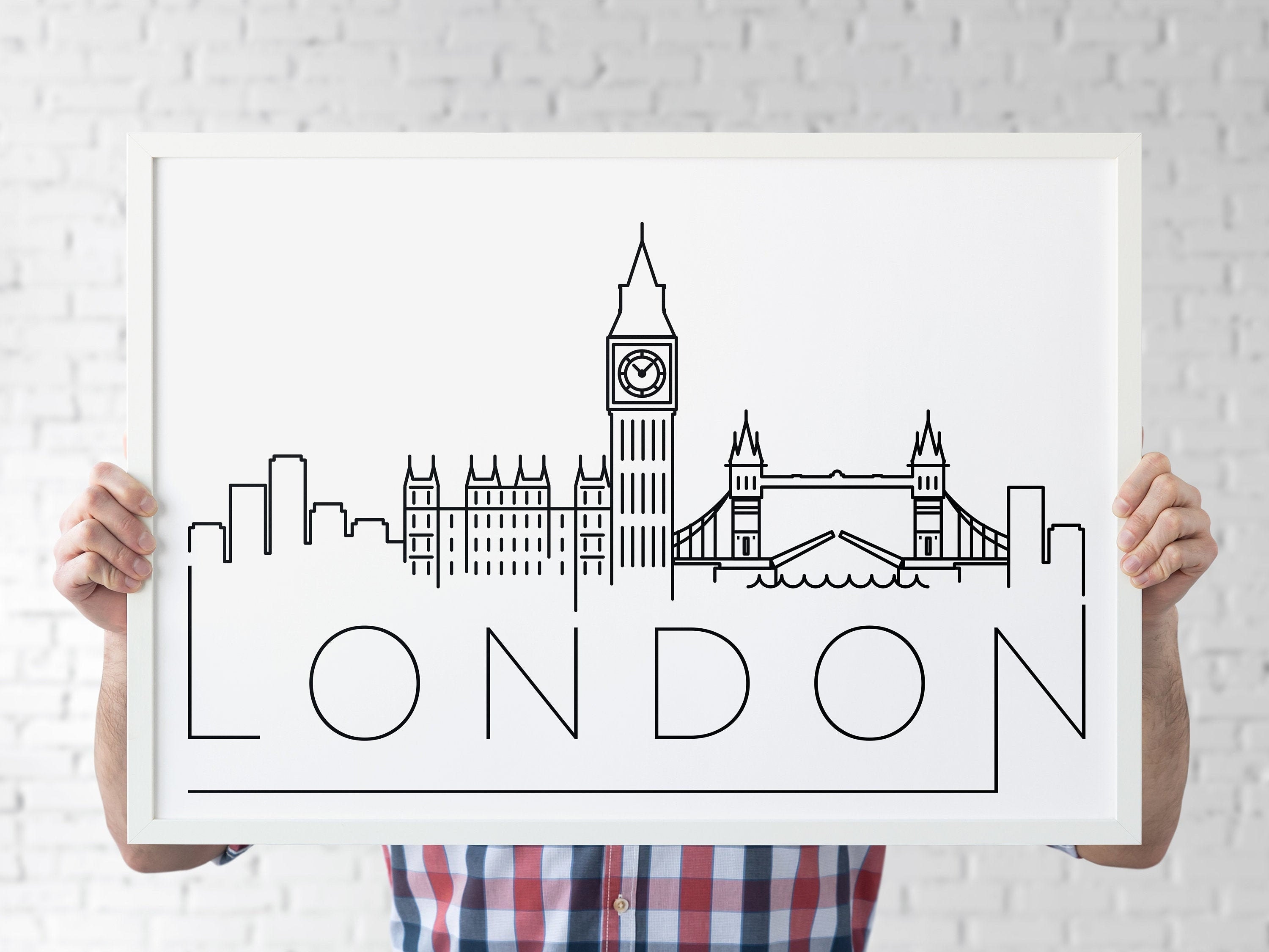 London Skyline Print, England Printable, London Landmark Poster, London ...