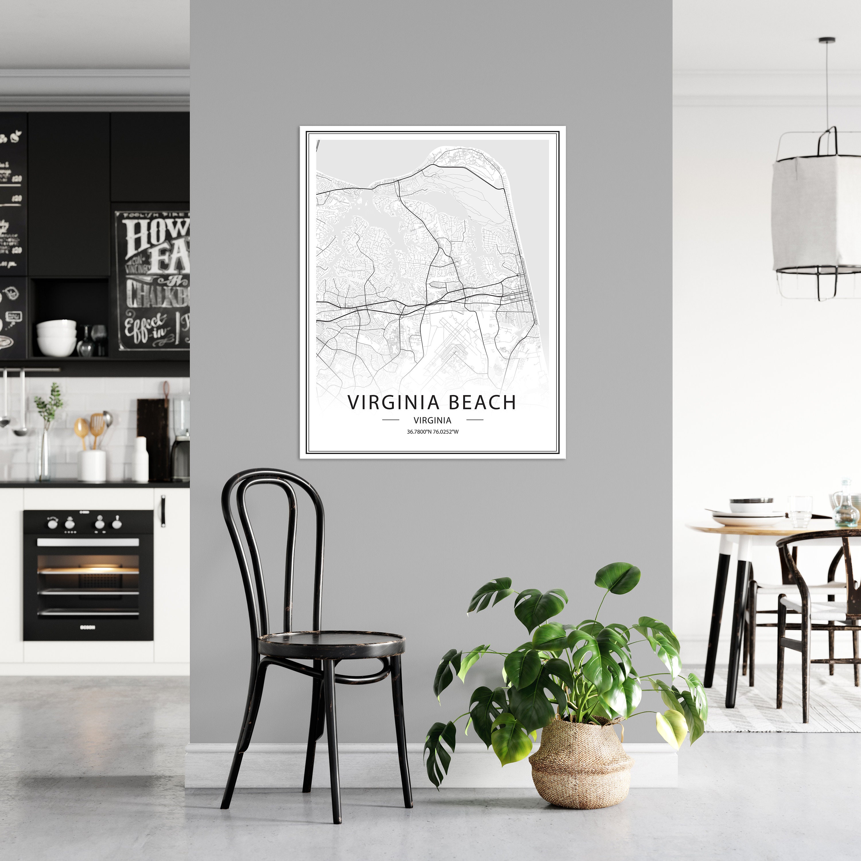 Virginia Beach Map Print, Virginia Map Poster, Virginia Beach Street ...