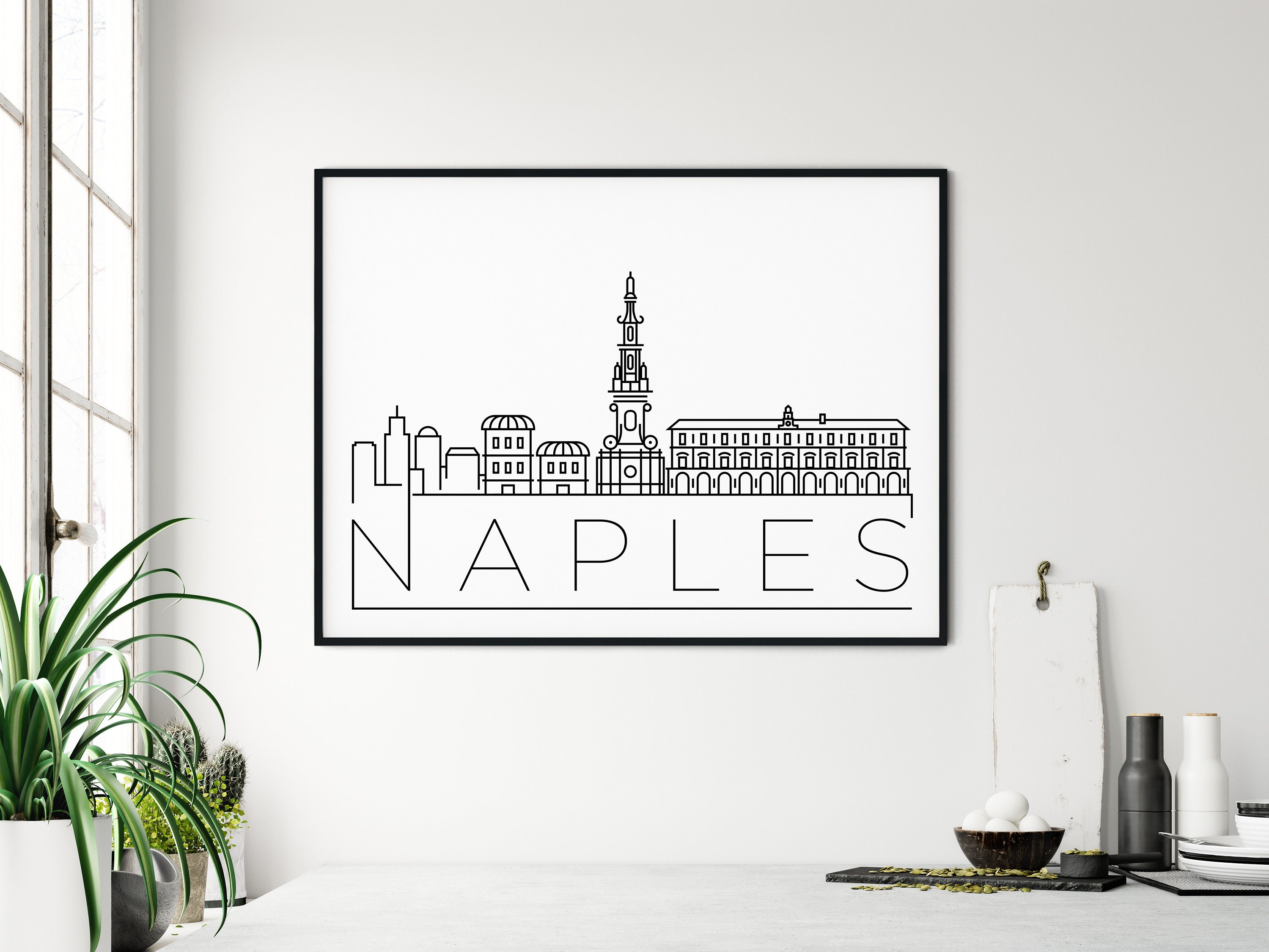 Naples Skyline Print Naples Printable Naples Landmark - Etsy