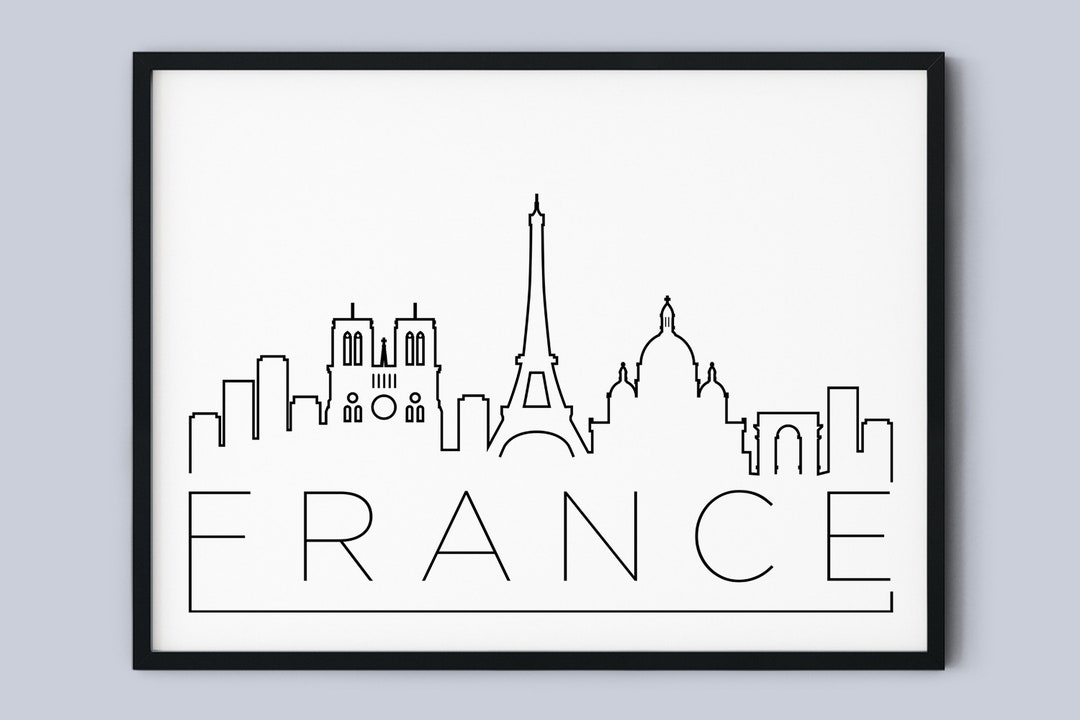 France Skyline Print, France Printable, France Poster, Paris City Print ...