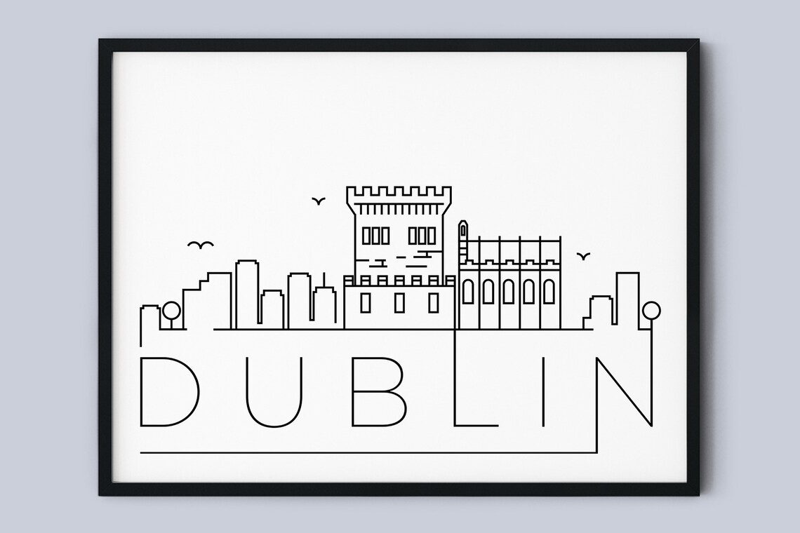 Dublin Skyline Print, Ireland Printable, Dublin Poster, Dublin City ...
