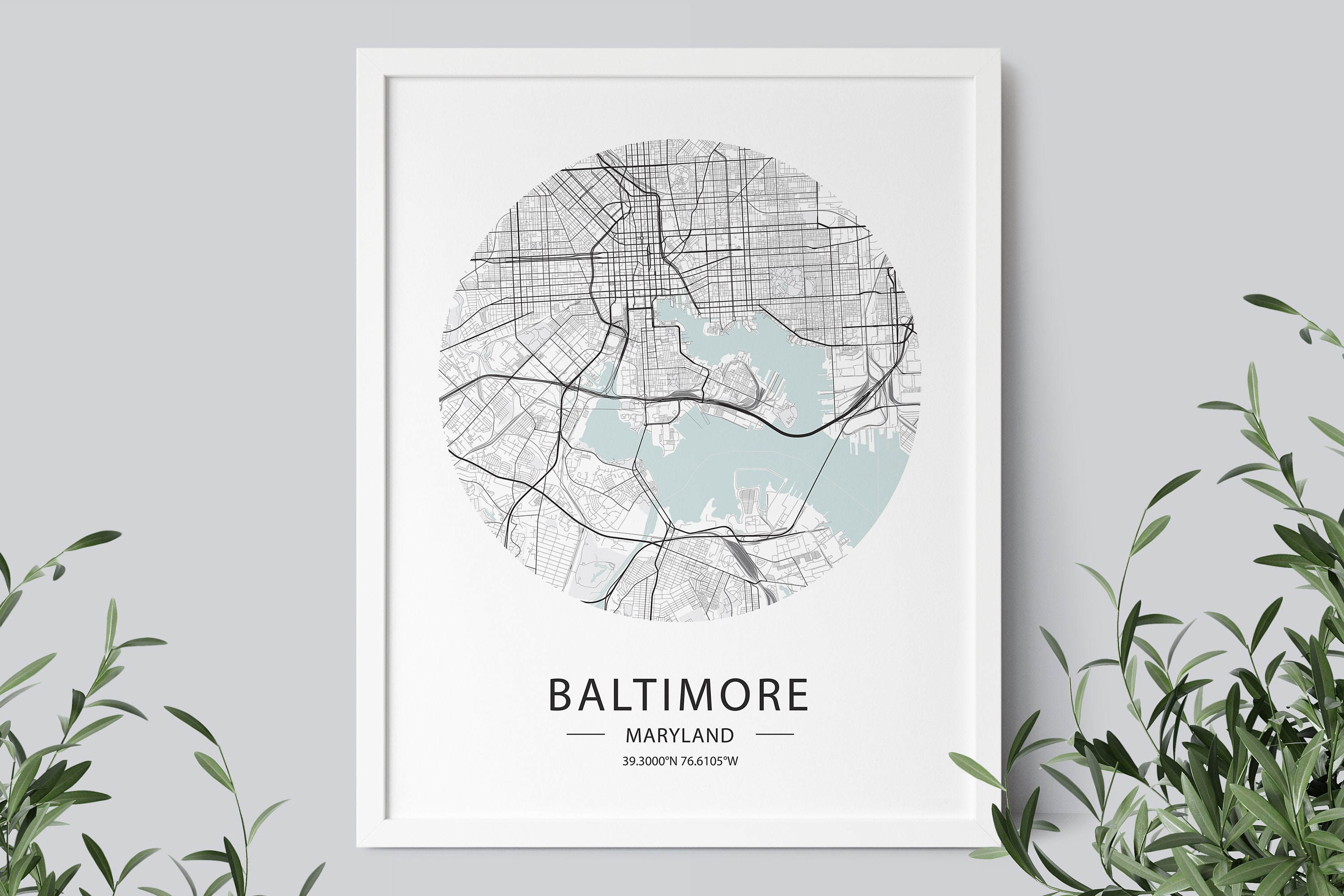 Baltimore Map Print, Baltimore Map Poster, Baltimore Street Map, Map of ...