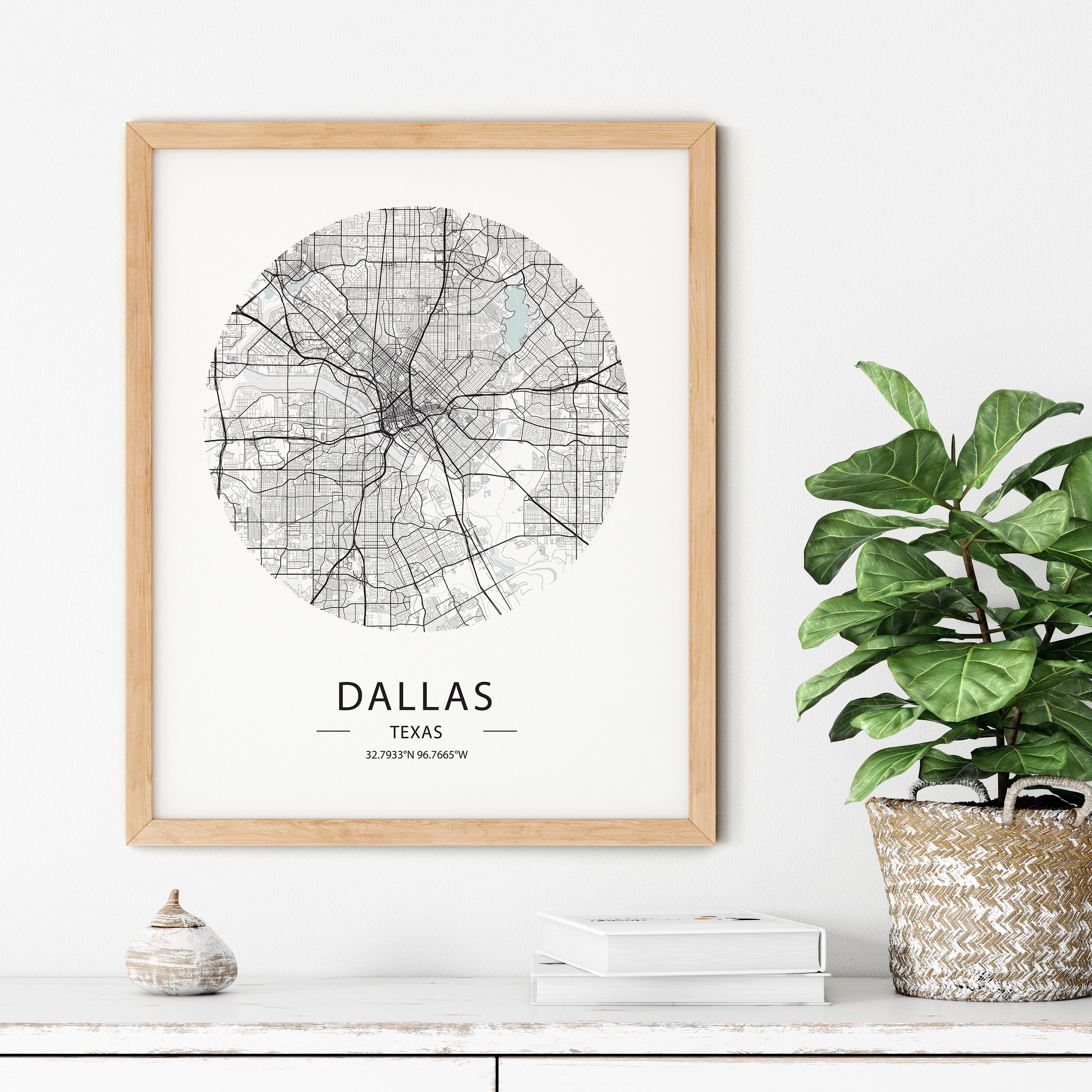 Dallas Map Print, Dallas Map Poster, Dallas Street Map, Map of Dallas ...