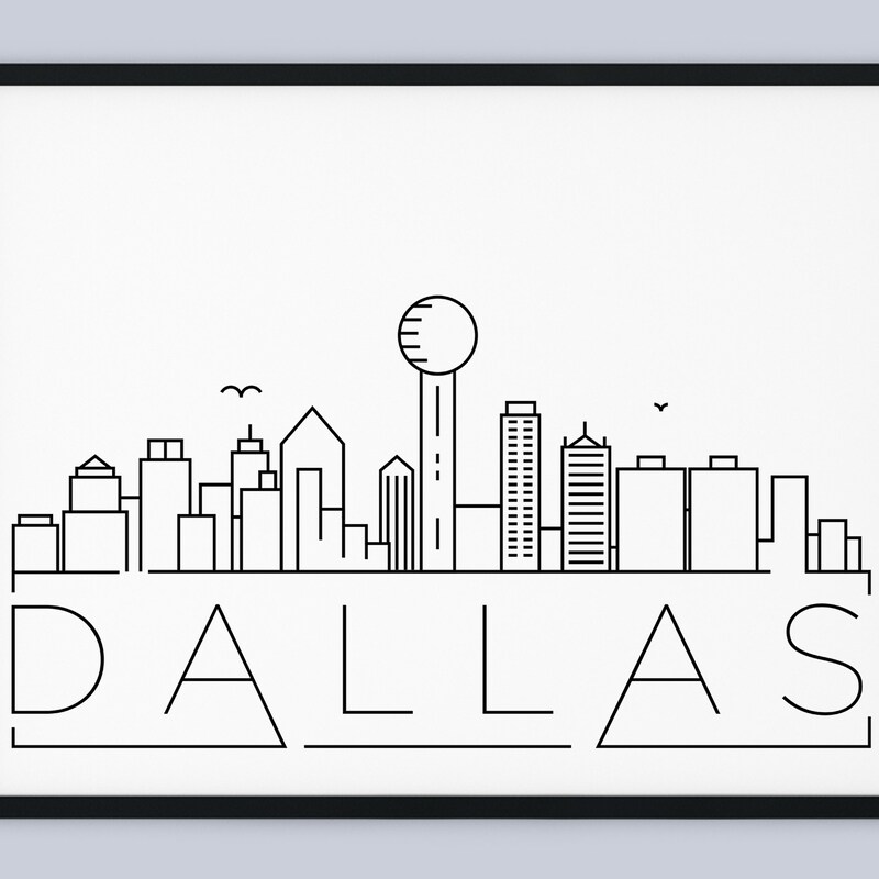 Dallas Skyline Png - Etsy