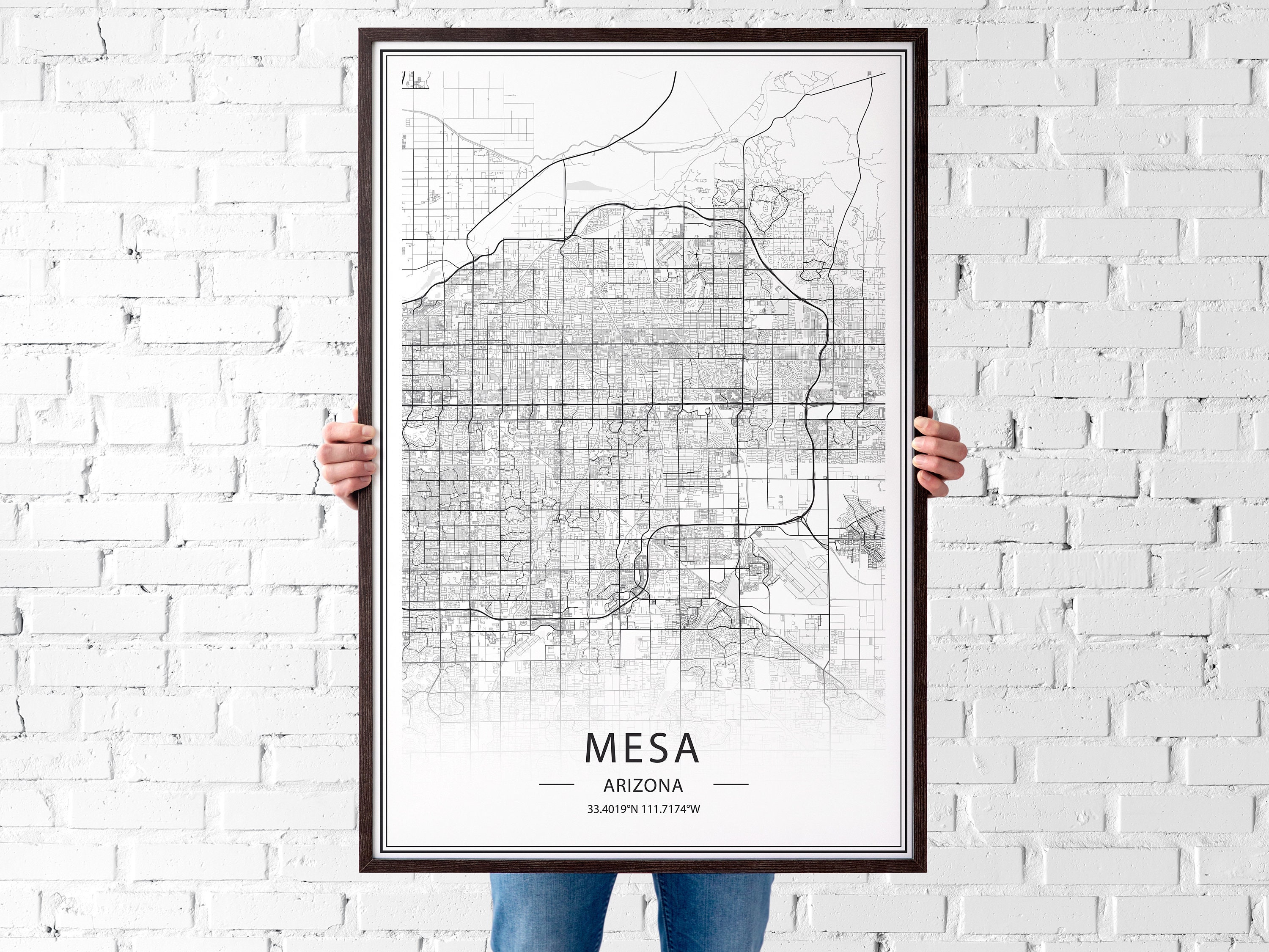 Mesa Map Print, Arizona Map Poster, Mesa Street Map, Mesa Printable ...