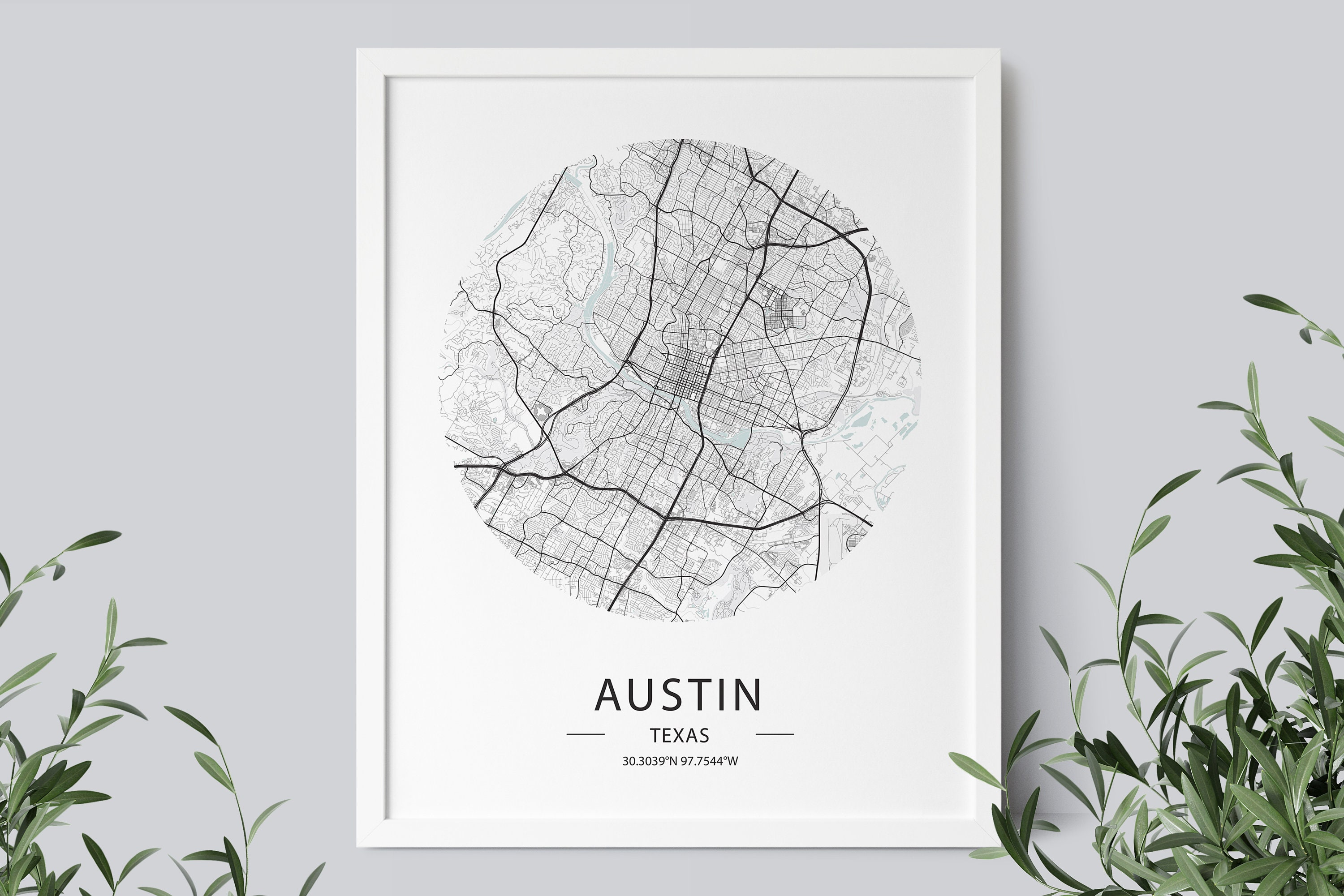 Austin Map Print, Austin Map Poster, Austin Street Map, Map of Austin ...