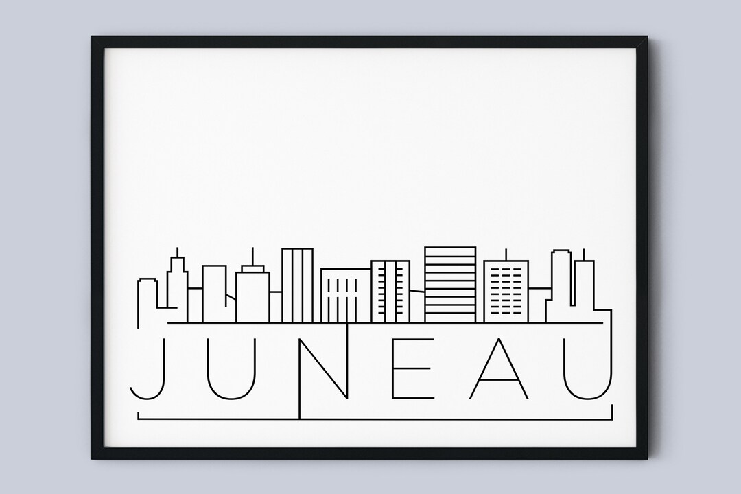 Juneau Skyline Print, Alaska Printable, Juneau Poster, Juneau City ...