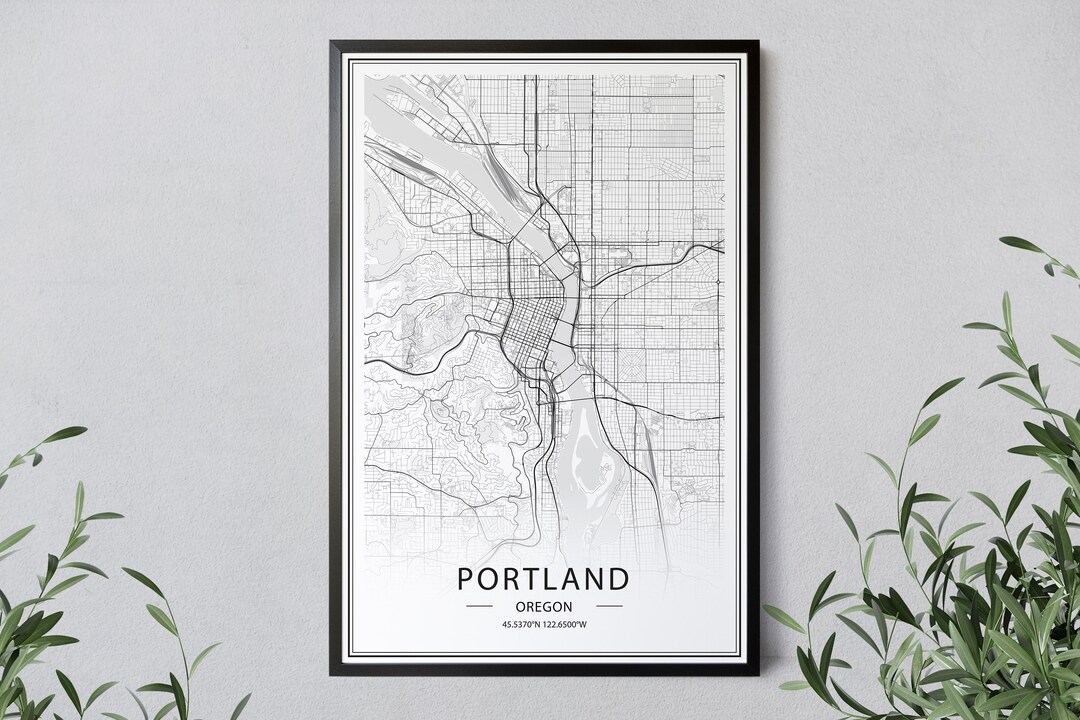 Portland Map Print, Oregon Map Poster, Portland Street Map, Oregon Wall ...