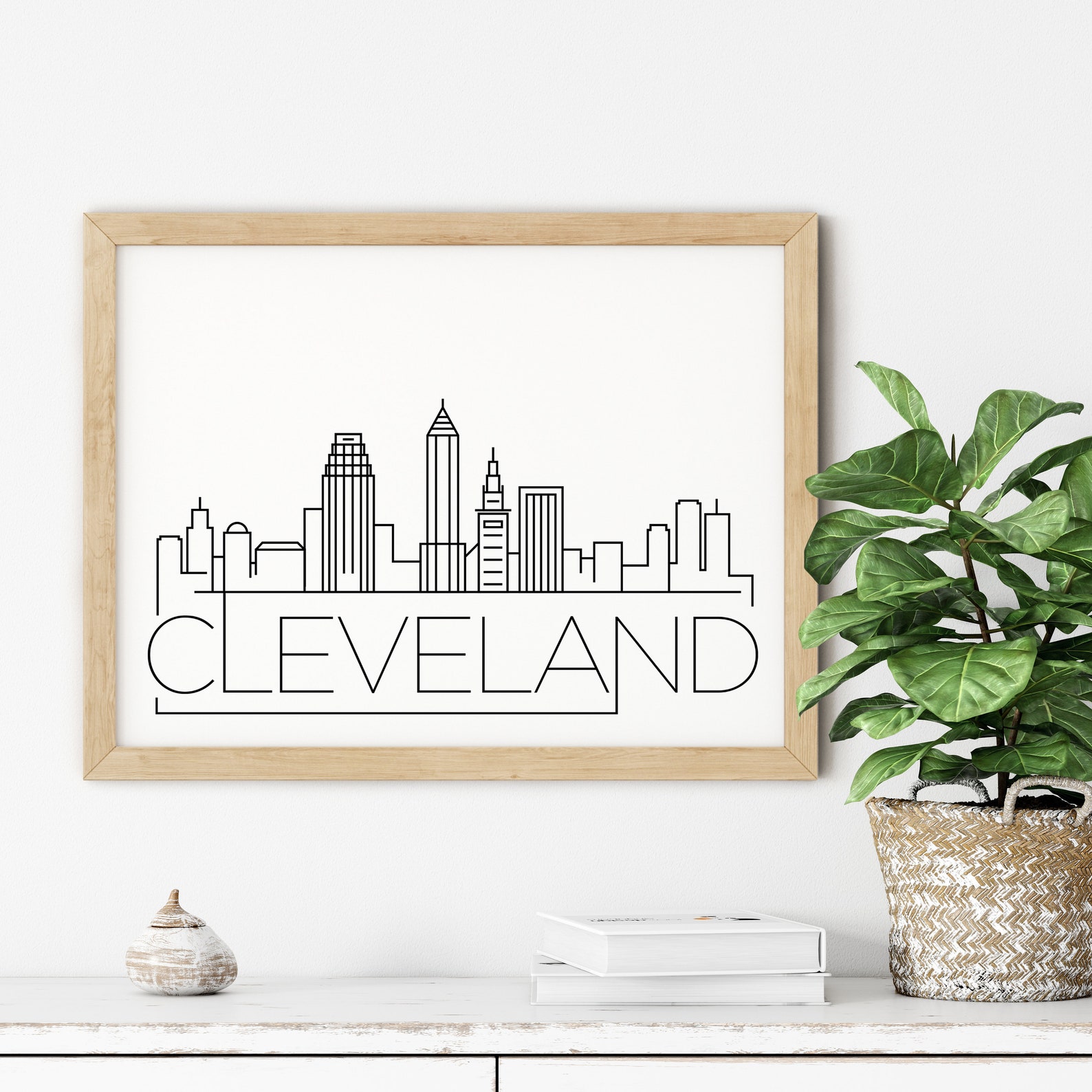 Cleveland Skyline Print, Ohio Printable, Cleveland Poster, Cleveland ...