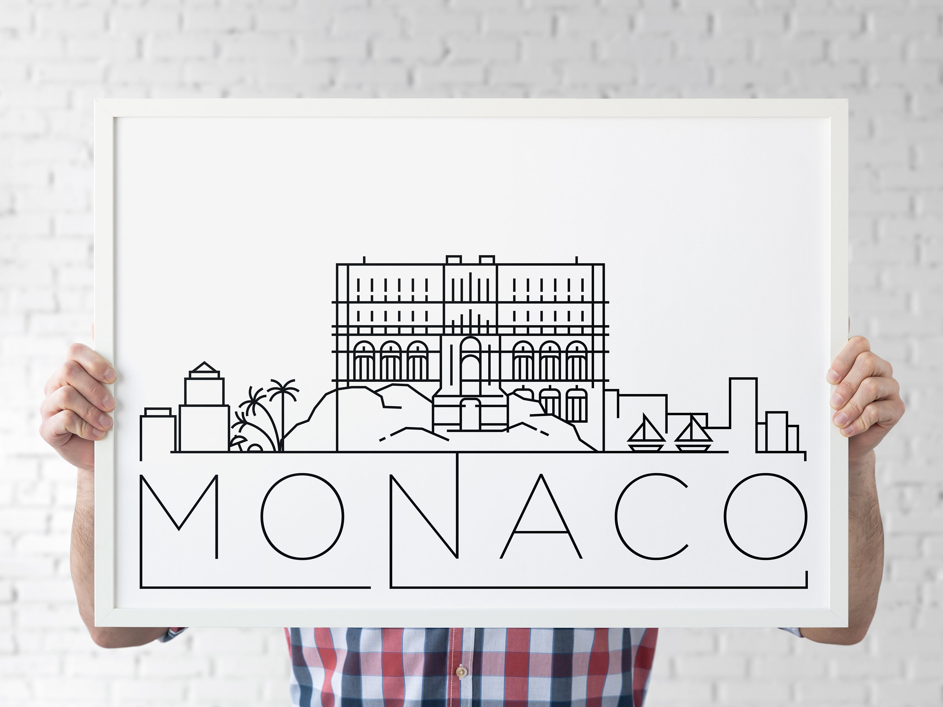 Monaco Skyline Print, Monaco Printable, Monaco Landmark Poster, Monaco ...