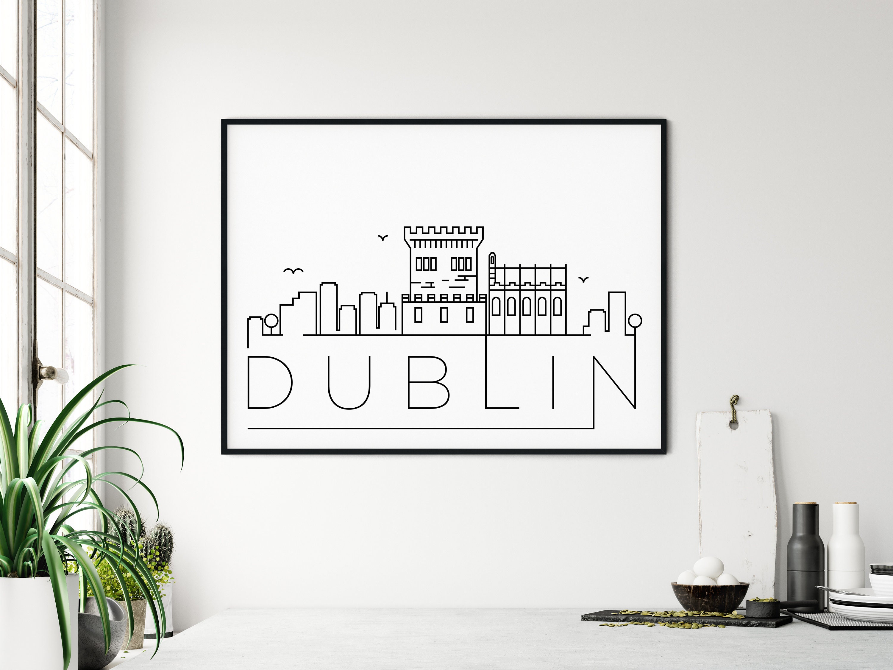 Dublin Skyline Print, Ireland Printable, Dublin Poster, Dublin City ...