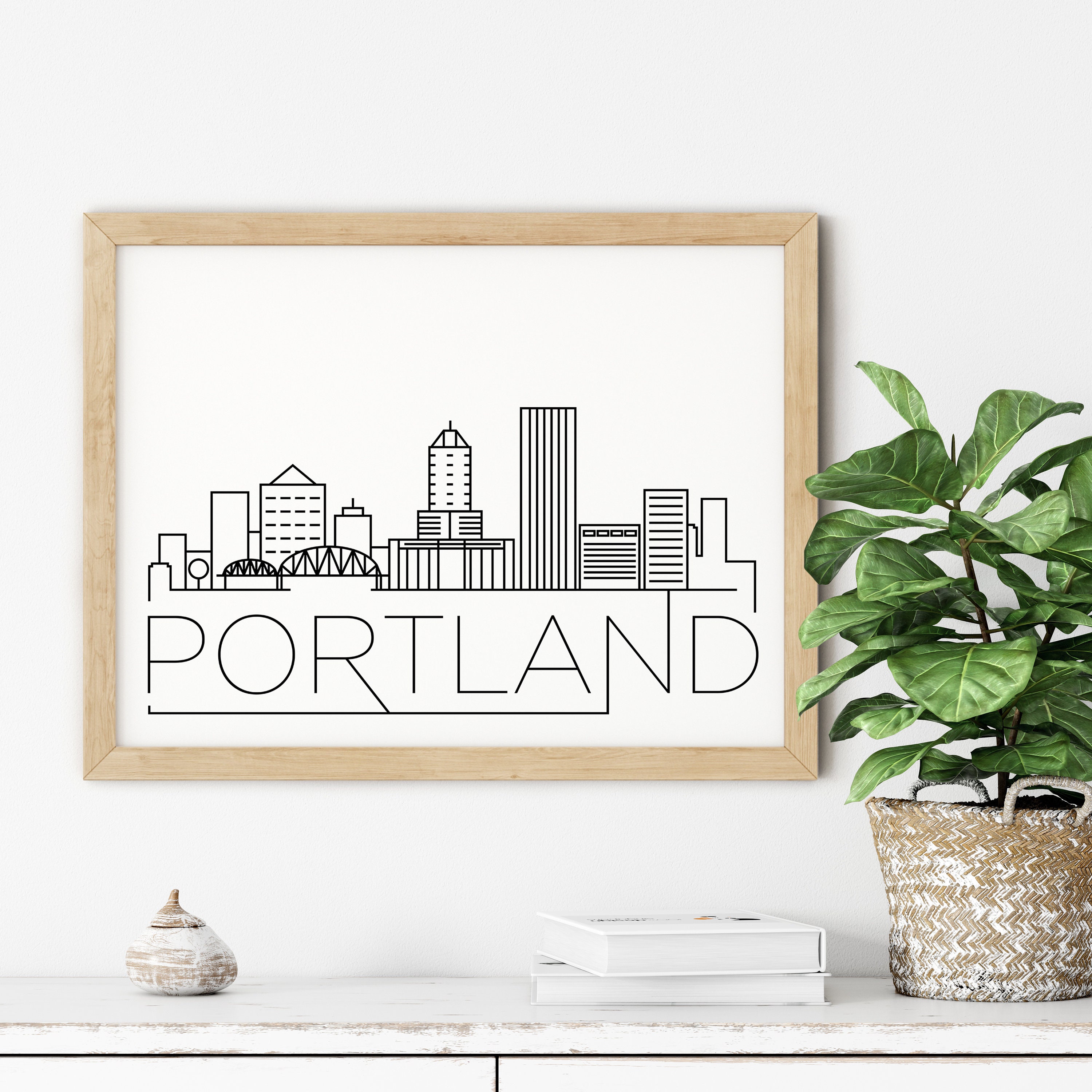 Portland Skyline Print, Oregon Printable, Portland Poster, Portland ...
