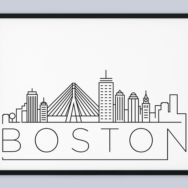 Boston Skyline Svg - Etsy