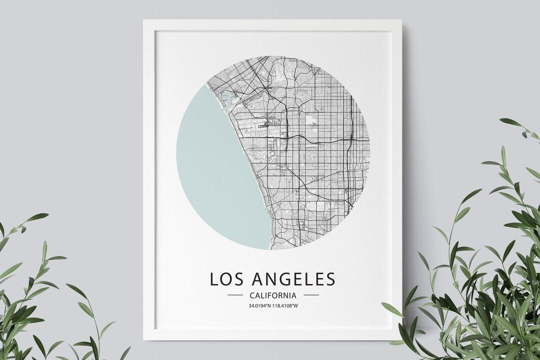 Los Angeles Map Print, Los Angeles Map Poster, Los Angeles Street Map ...