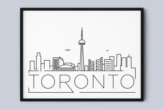 Toronto Skyline Print Ontario Printable Toronto Poster - Etsy
