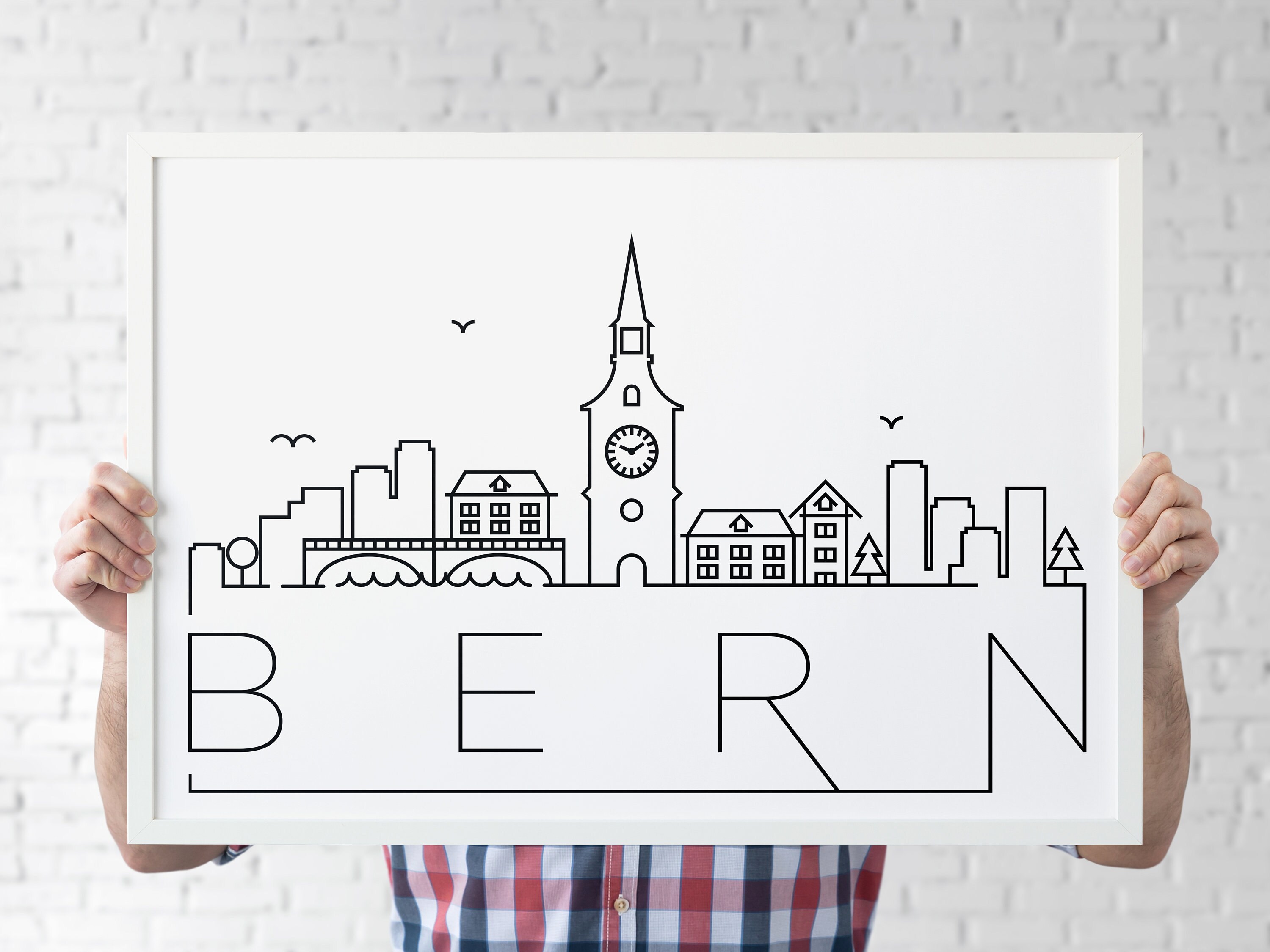 Bern Skyline Print, Switzerland Printable, Bern Poster, Bern City Print ...