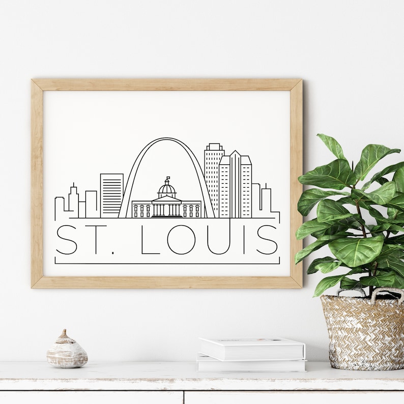 Saint Louis Skyline Print, Missouri Printable, St. Louis Poster, Saint ...