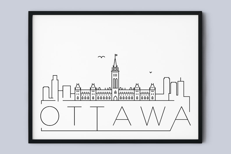 Ottawa Skyline Print, Ontario Printable, Ottawa Poster, Ottawa City ...