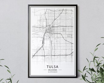 Printable Tulsa Map - Etsy