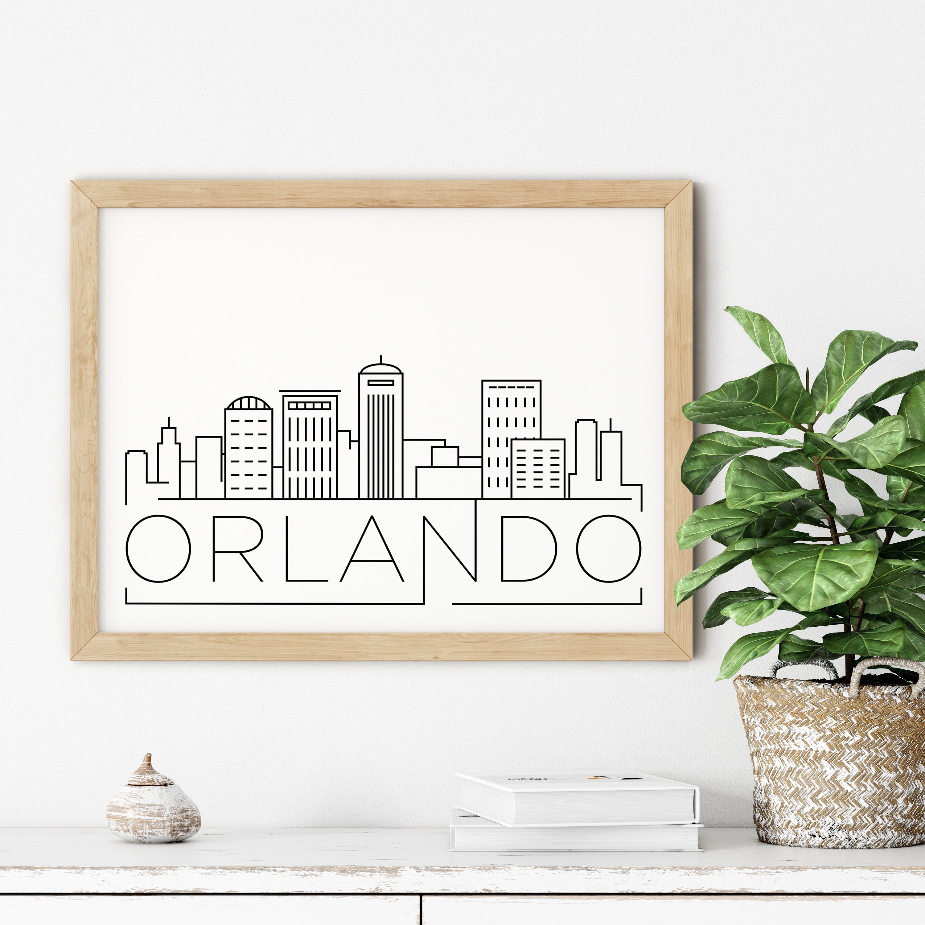 Orlando Skyline Print, Florida Printable, Orlando Poster, Orlando City ...