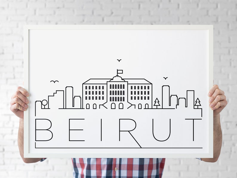 Beirut Skyline Print Lebanon Printable Beirut Poster Beirut - Etsy